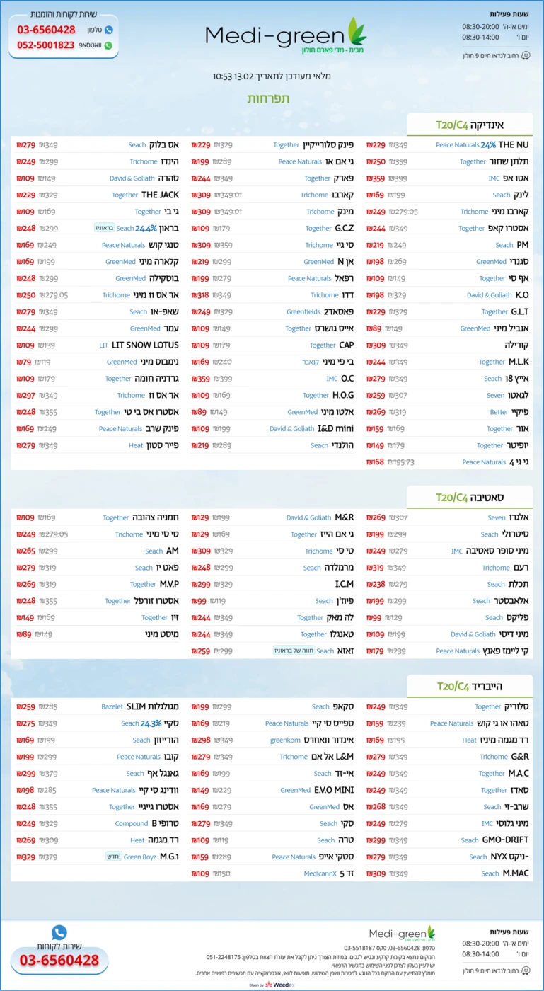 Medi-Green - בית מרקחת קנאביס רפואי | מלאי קנאביס רפואי | משלוח קנאביס