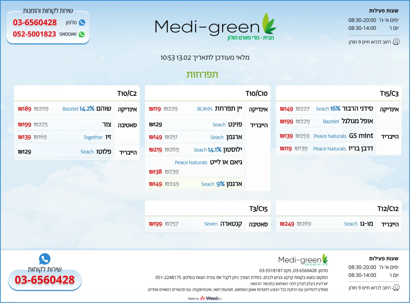 Medi-Green - בית מרקחת קנאביס רפואי | מלאי קנאביס רפואי | משלוח קנאביס